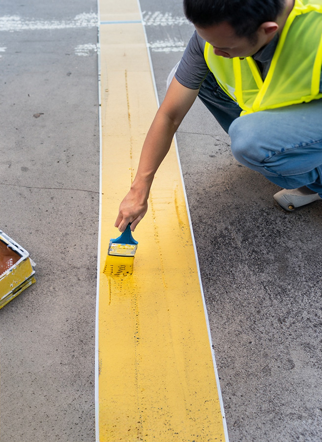 Pintado de líneas de seguridad de pisos - SEGURIDAD INTEGRAL